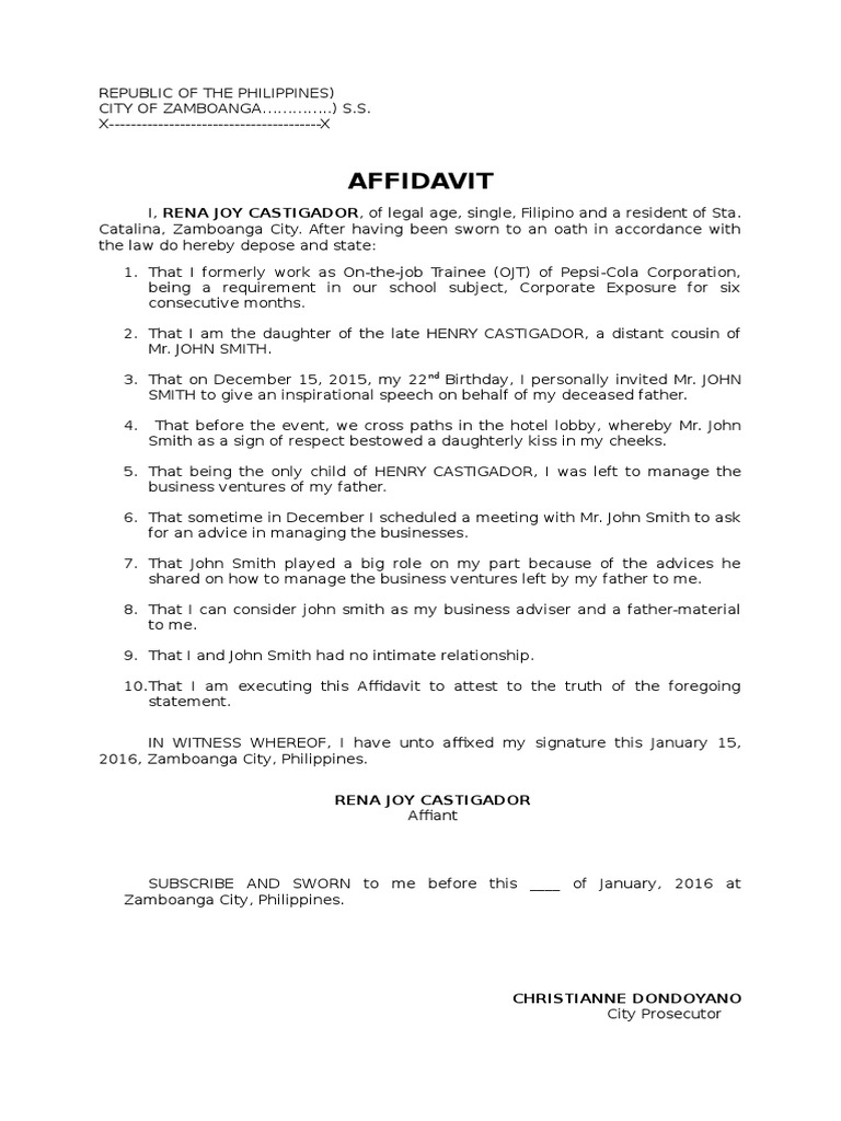 Affidavit of RENA | PDF