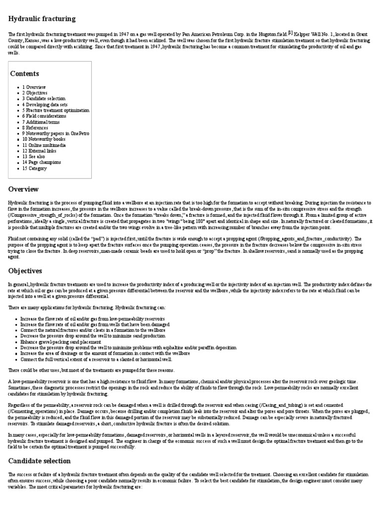 Hydraulic Fracturing - PetroWiki | PDF | Petroleum Reservoir ...
