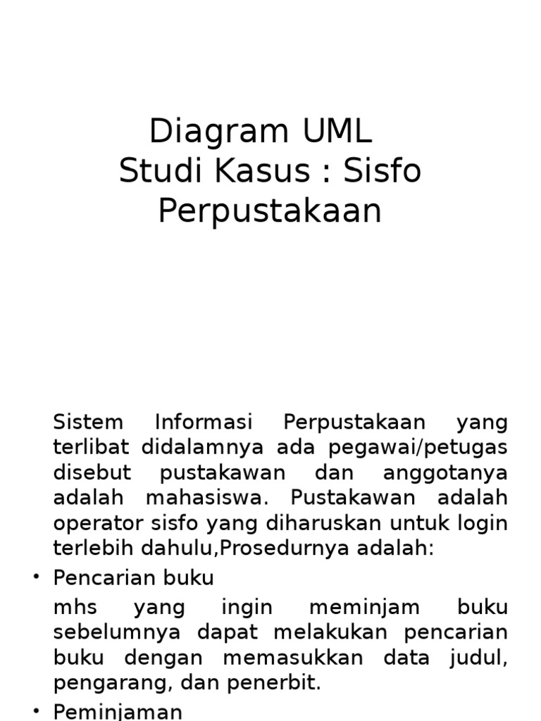 Diagram Uml Sisfo Perpustakaan | PDF