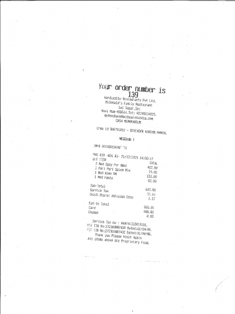 Mcdonald Bill | PDF