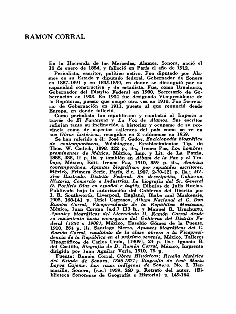 Biografia de Cajeme Por Ramon Corral | PDF | Sonora | México