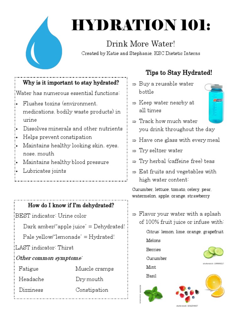 Hydration Handout | Download Free PDF | Dehydration | Water