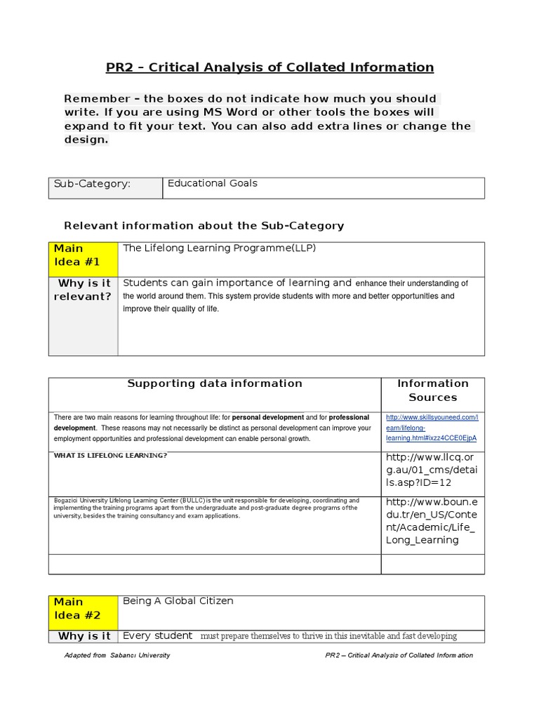 2.critical Analysis of Collated Information | PDF