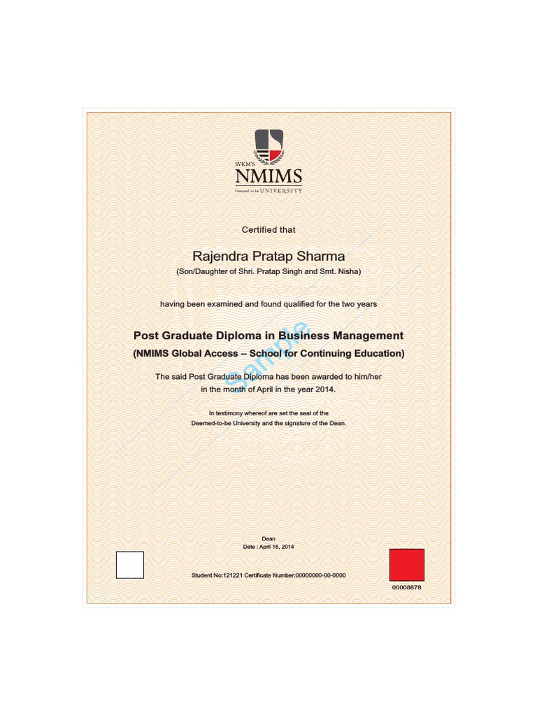 NMIMS Certificate | PDF