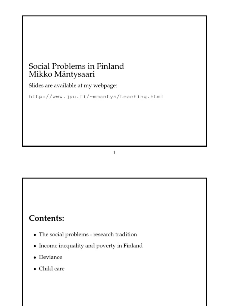 Social Issues and Inequality in Finland | PDF | Gini Coefficient ...