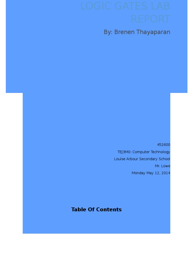 Logic Gates Lab Report | PDF | Electronic Circuits | Electrical Engineering