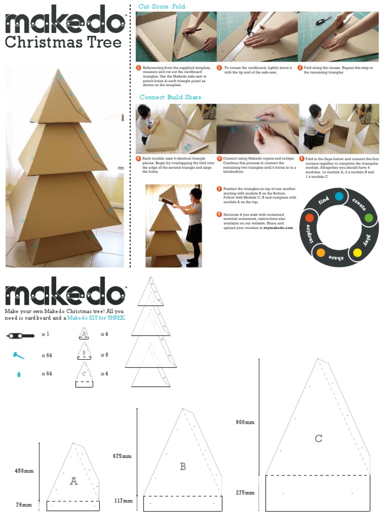 Makedo Christmas Tree Instructions PDF | PDF