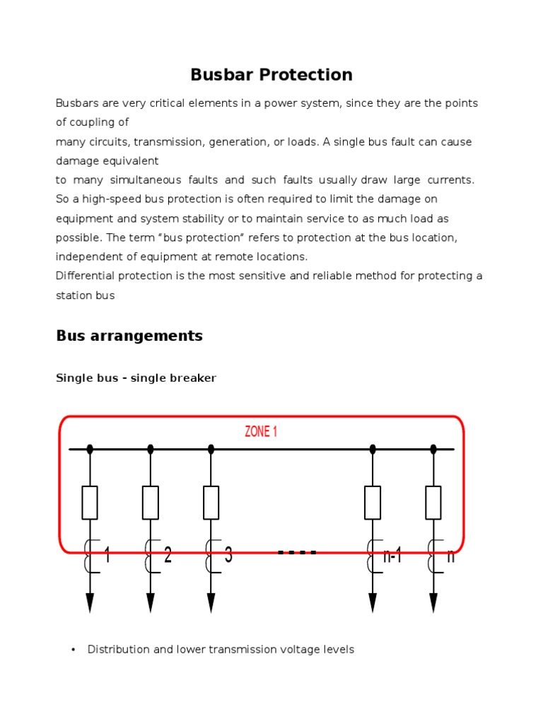 Busbar Protection | PDF | Relay | Electrical Impedance