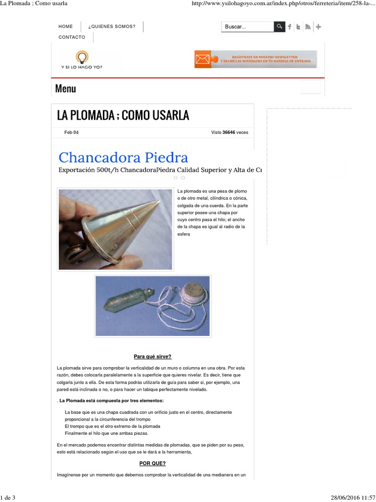 La Plomada ; Como Usarla