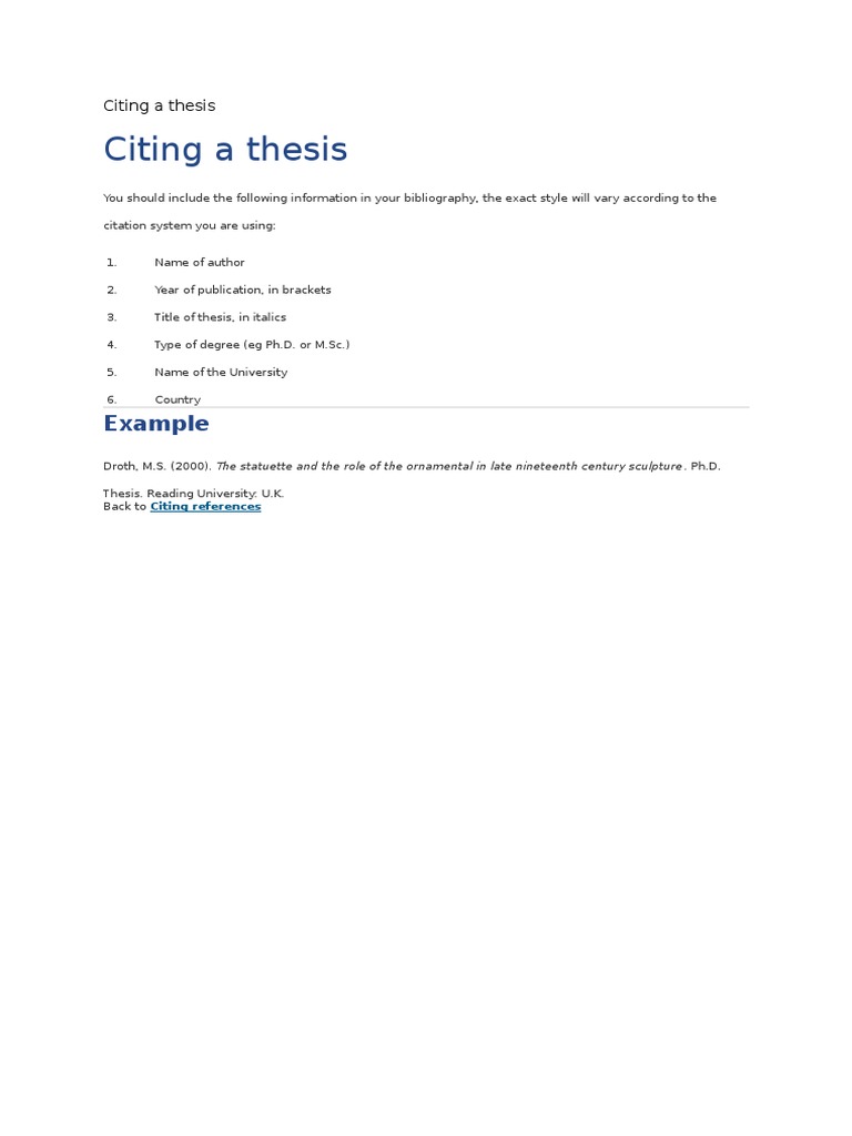 How to Cite a Thesis Properly | PDF
