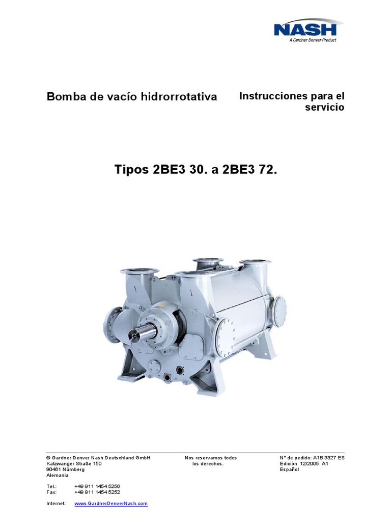 Manual Espanhol Bombas de Vacio NASH | PDF | Tecnologías de gas | Bomba