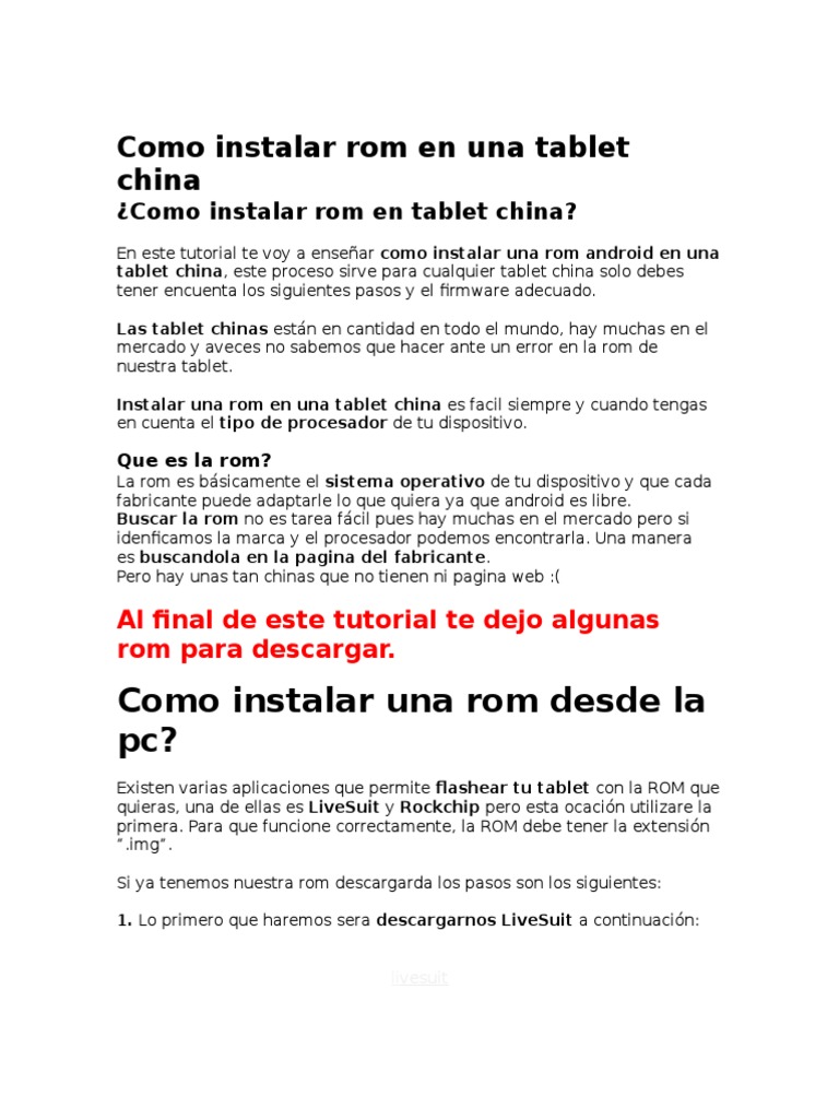 Como Instalar Rom en Una Tablet China y Quitar Patron Tablet Joinet ...