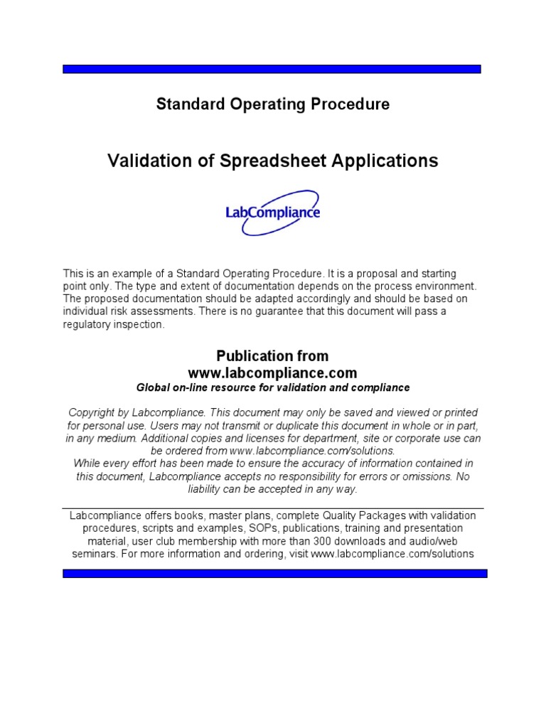 S 264 Validation Spreadsheet Applications | PDF | Software Testing ...