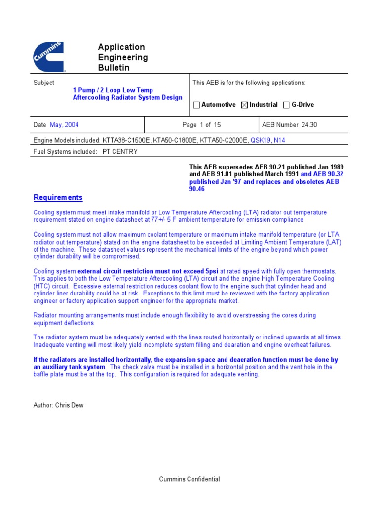 Application Engineering Bulletin | Download Free PDF | Radiator ...