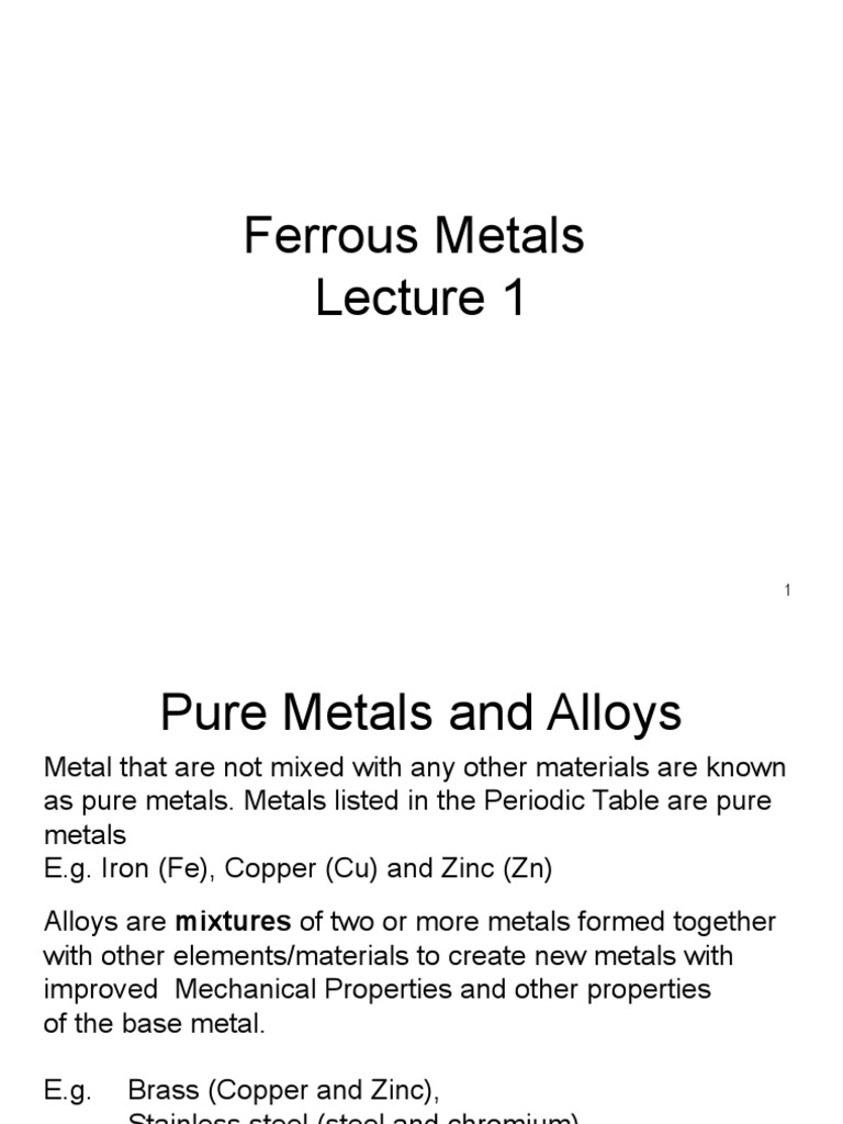 Lecture 4 Ferrous Metal | PDF | Steel | Iron
