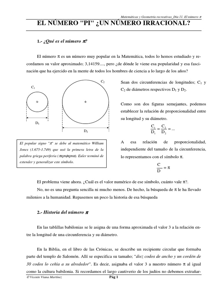 El Numero Pi PDF | Pi | Triángulo