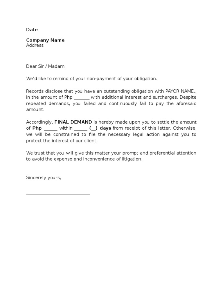 Draft Demand Letter | PDF