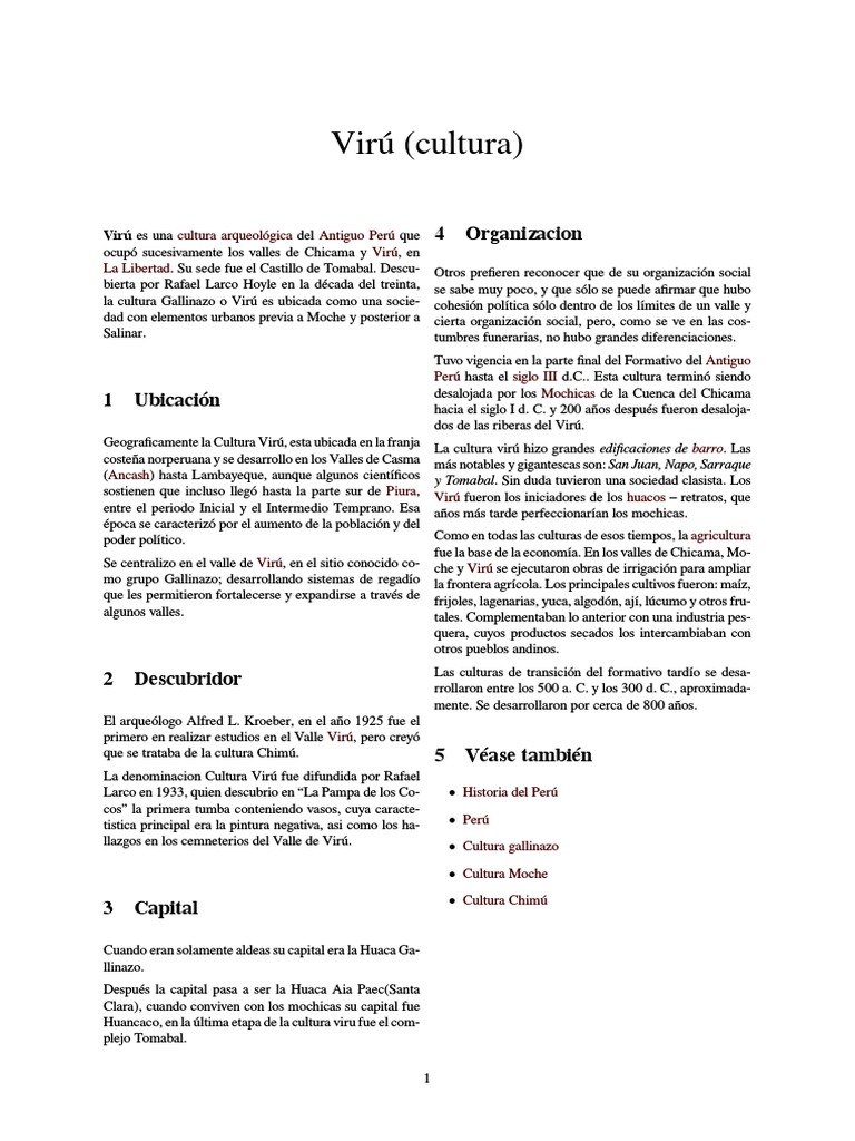 Cultura Virú: Historia y Desarrollo | PDF | Cultura (general) | Arqueología