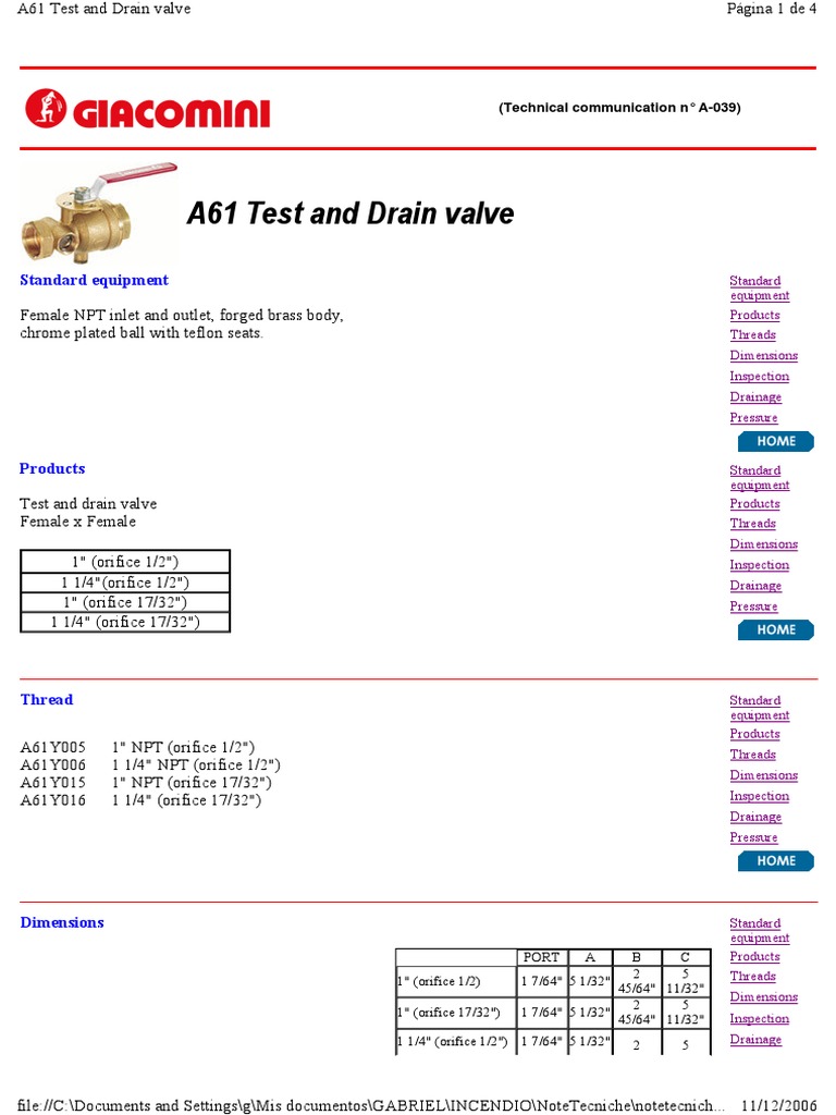 A61 | PDF | Fire Sprinkler System | Valve