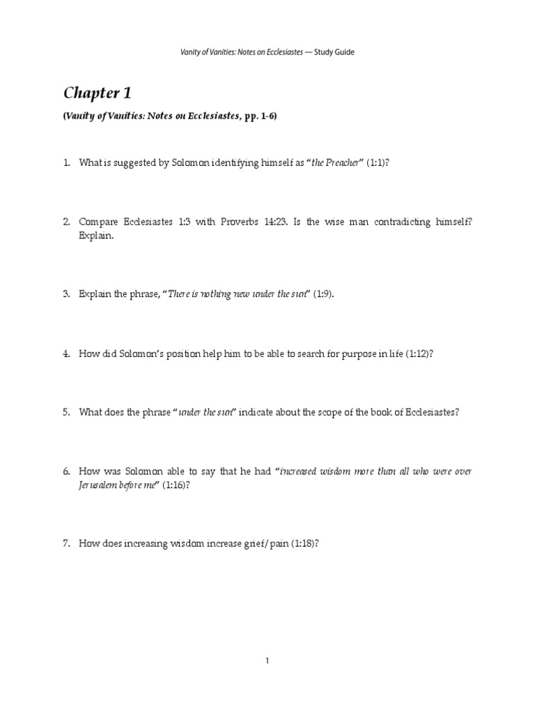 Ecclesiastes Study Guide | Ecclesiastes | Theology