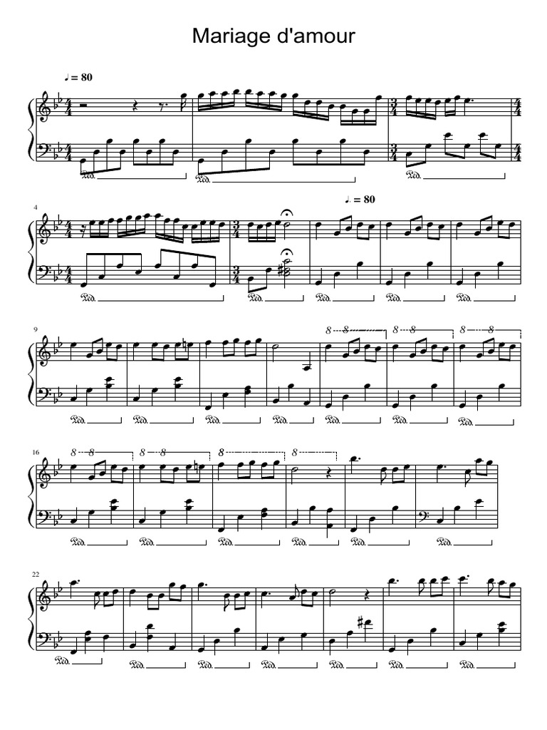 Mariage Damour Easy Version | PDF