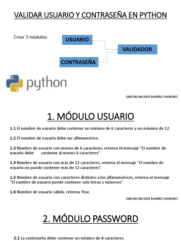 Validar Usuario y Contraseña en Python