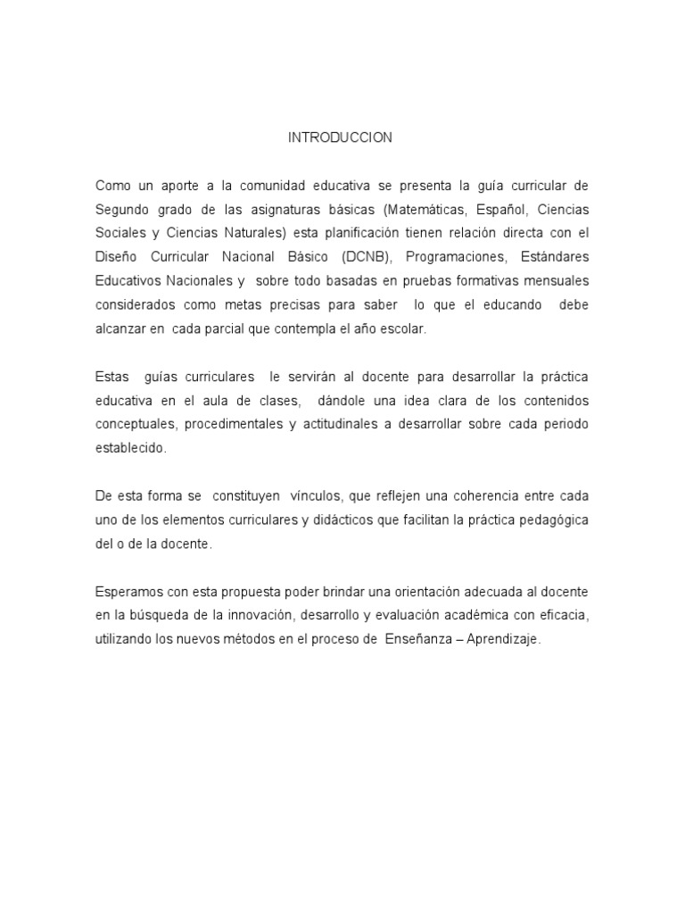 Guia Curricular Segundo Grado | PDF | Sustracción | Multiplicación