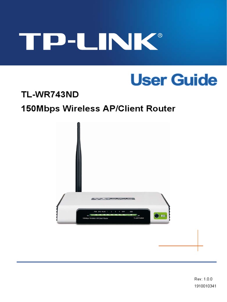 Tl-wr743nd User Guide | PDF | Ip Address | Wireless Lan