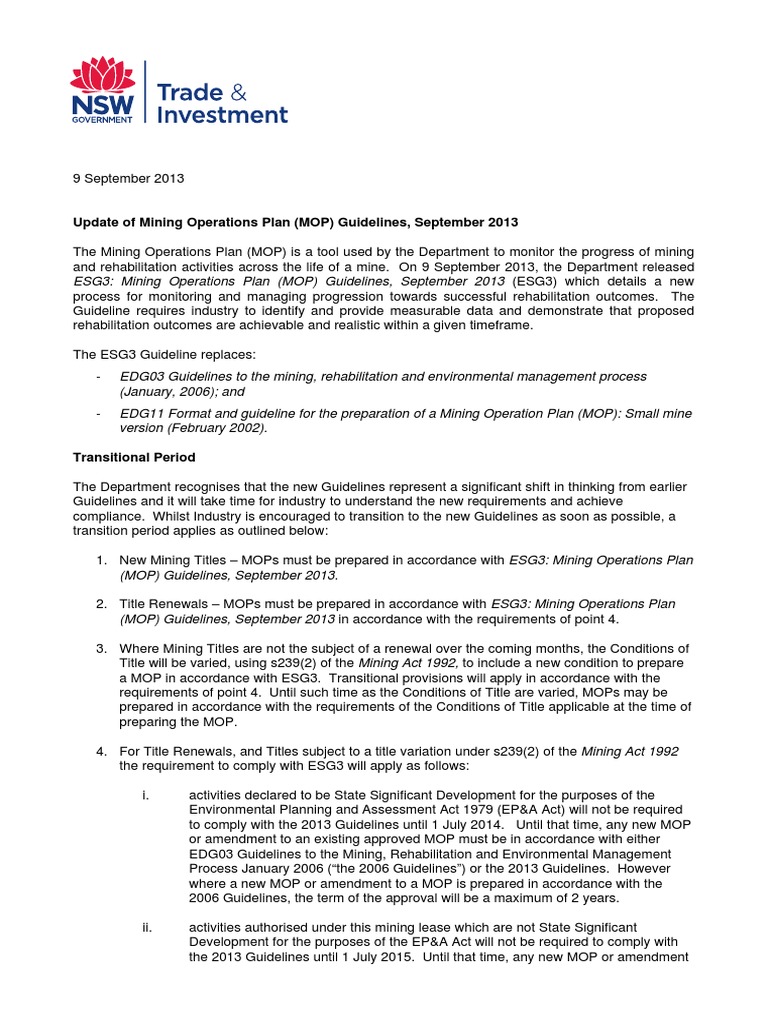 Edg11 Format and Guideline For The Preparation of A Mining Operation ...
