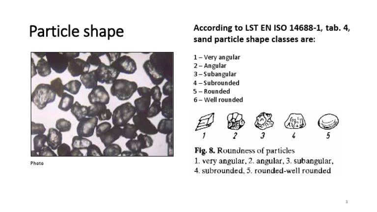 Particle Shape: According To LST EN ISO 14688-1, Tab. 4, Sand Particle Shape Classes Are | PDF