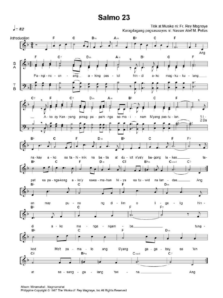 Salmo 23 (Ang Panginoon Ang Aking Pastol) | PDF