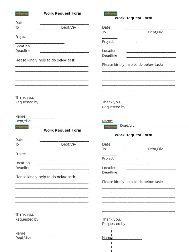 Work Request Form Work Request Form | PDF