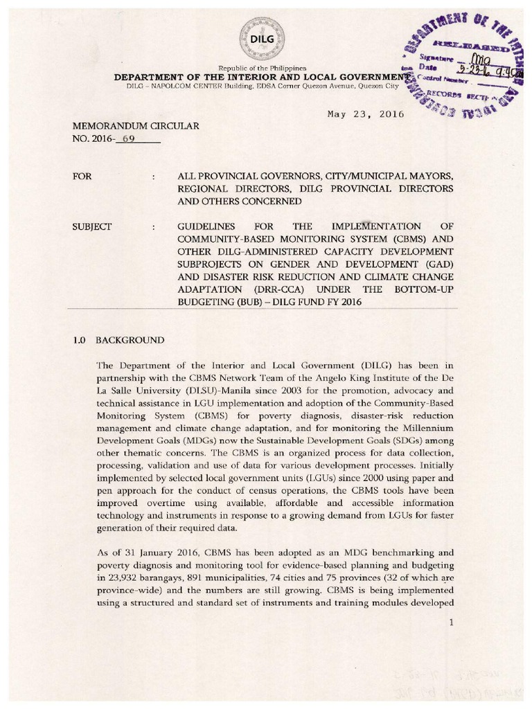 Dilg MC 2016-69 | PDF | Computing | Computing And Information Technology Dilg MC 2016-69 | PDF | Computing | Computing And Information Technology