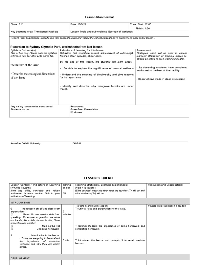Wetlands Lesson Plan | PDF | Lesson Plan | Pedagogy