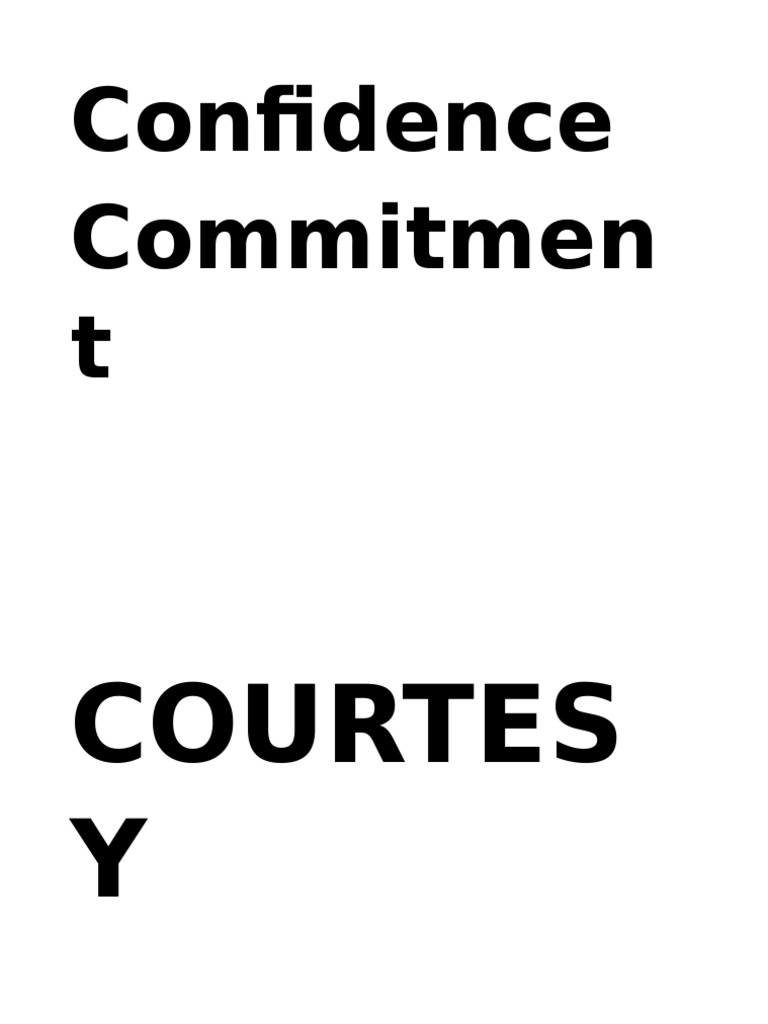 Confidence Commitmen T | PDF | Career & Growth | Finance & Money Management