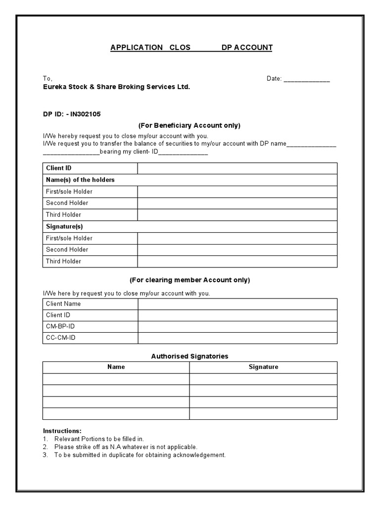 DP Closure Form | PDF