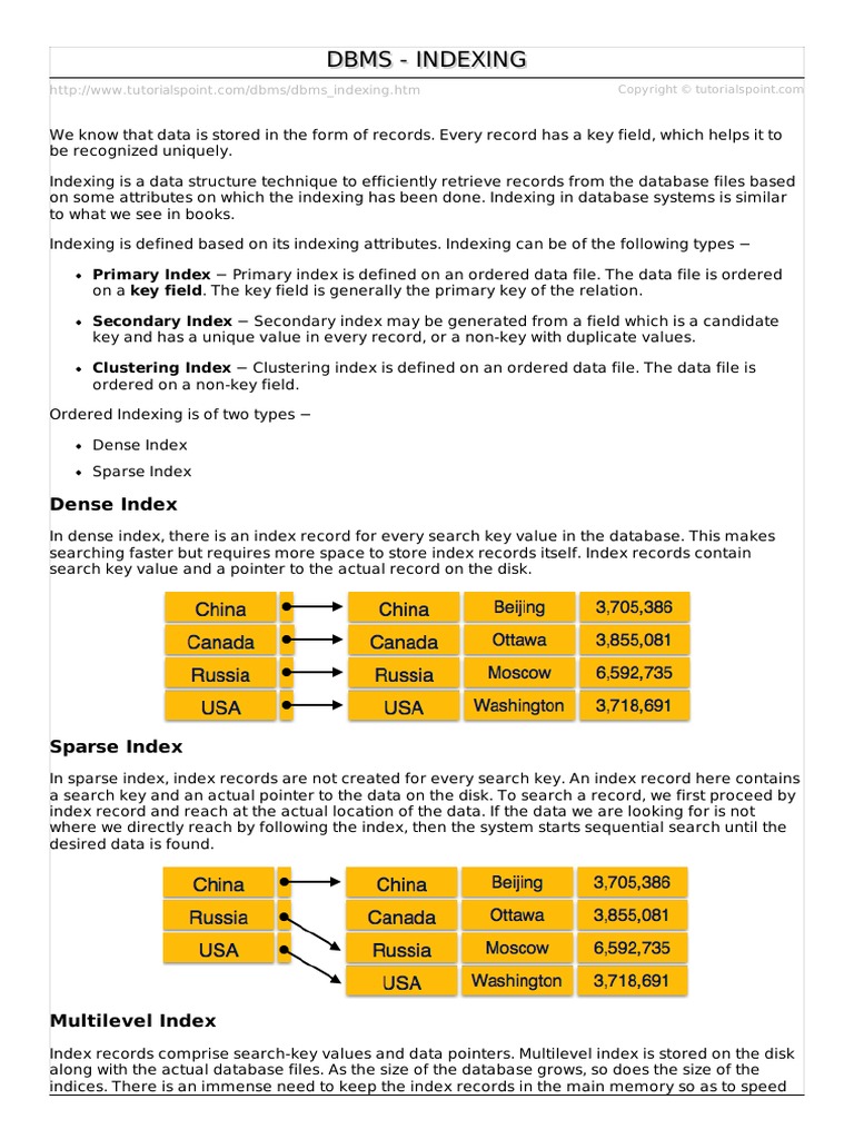 Dbms Indexing | PDF | Database Index | Databases