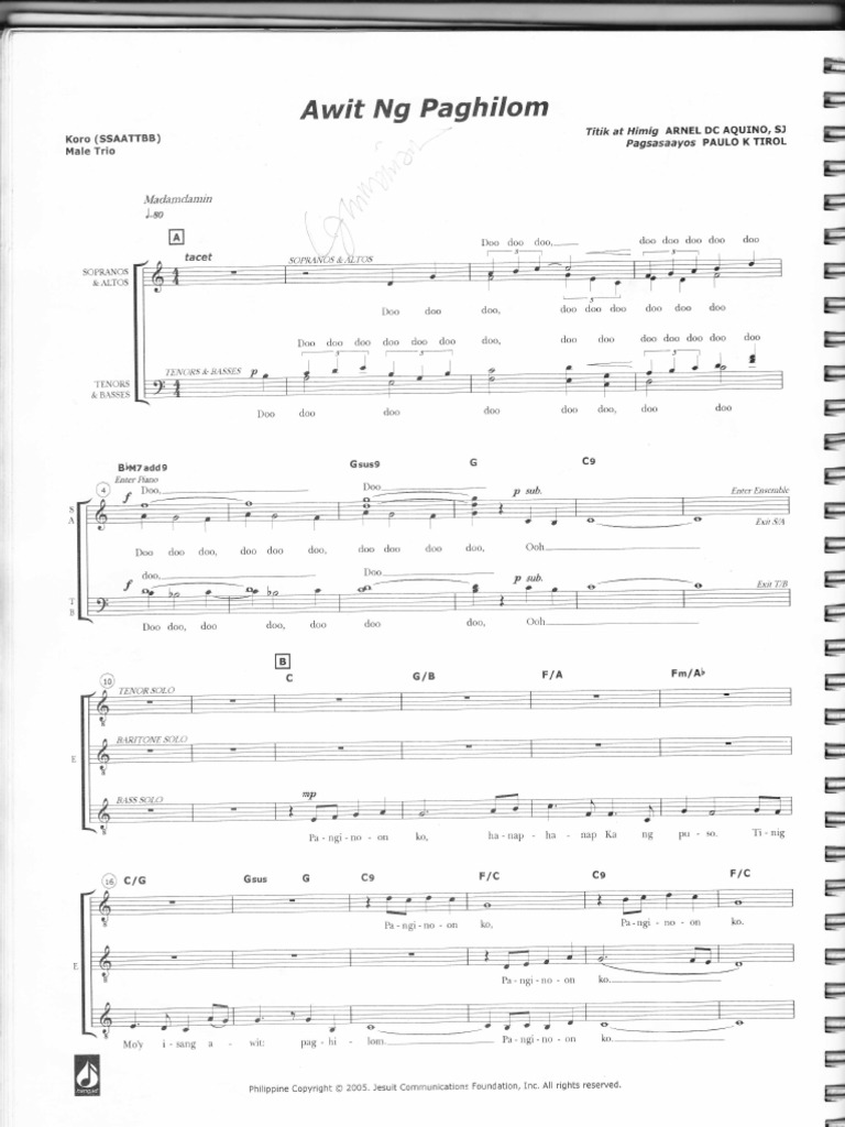 Awit NG Paghilom Acapella PDF | PDF
