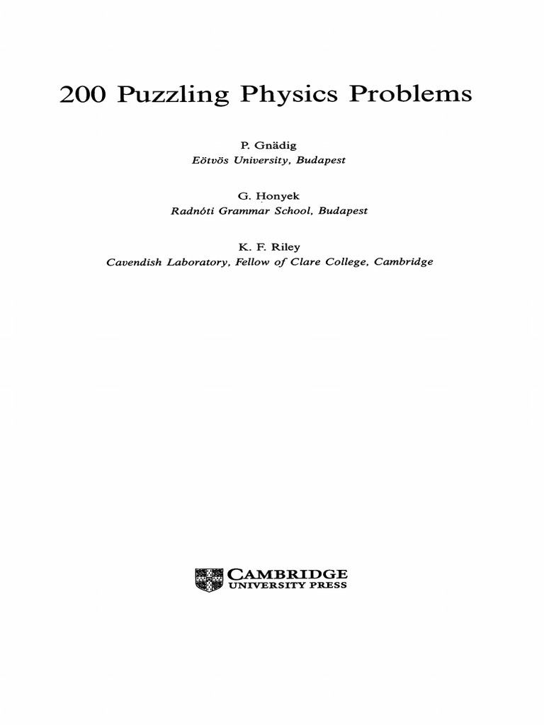 200 Puzzling Physics Problems PDF | PDF