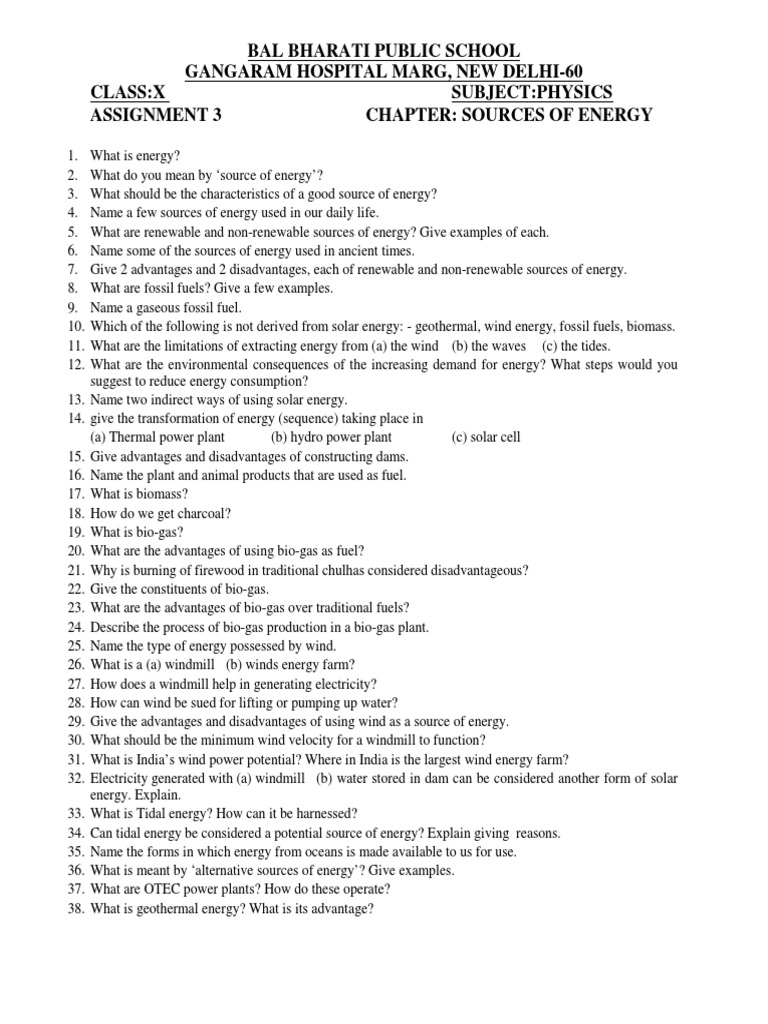 CBSE Class 10 Physics Worksheet | PDF | Energy Development | Nuclear ...