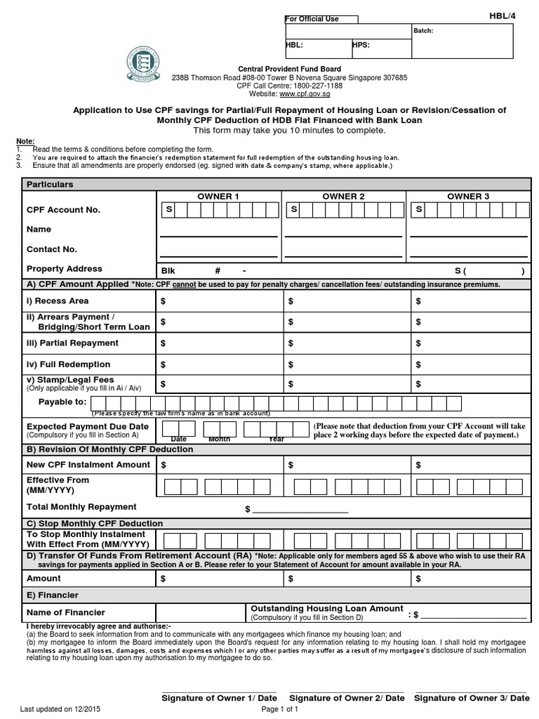Form HBL4 | PDF | Loans | Money