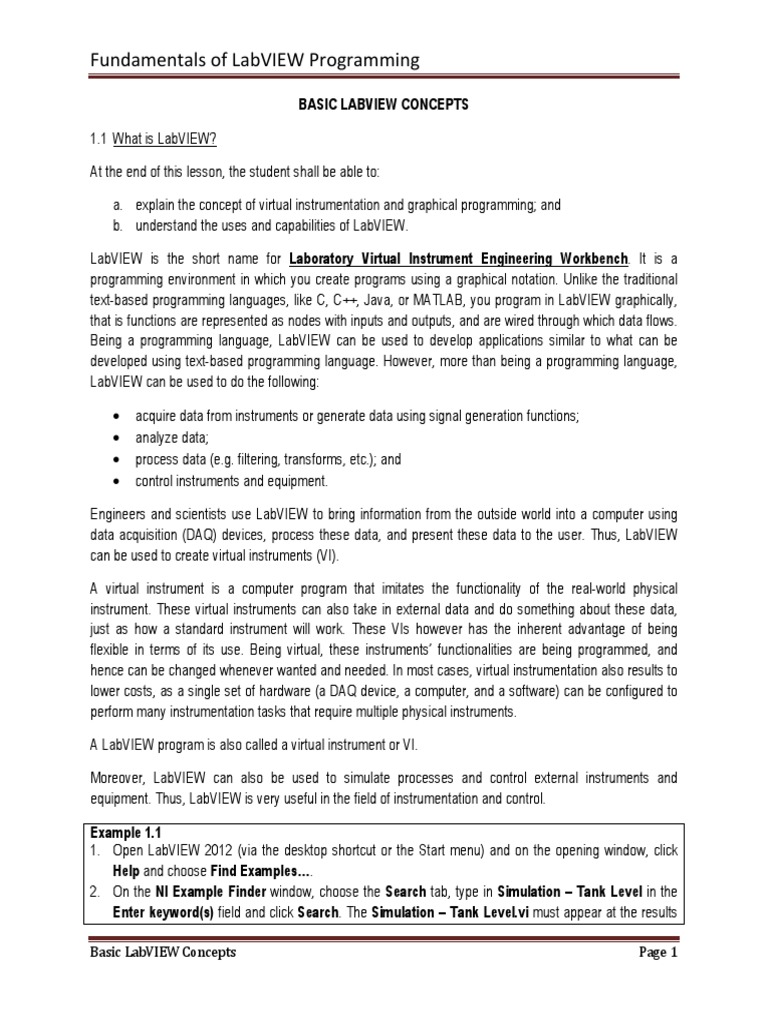 Labview Unit01 Pdf Pdf Matrix Mathematics Trigonometric Functions