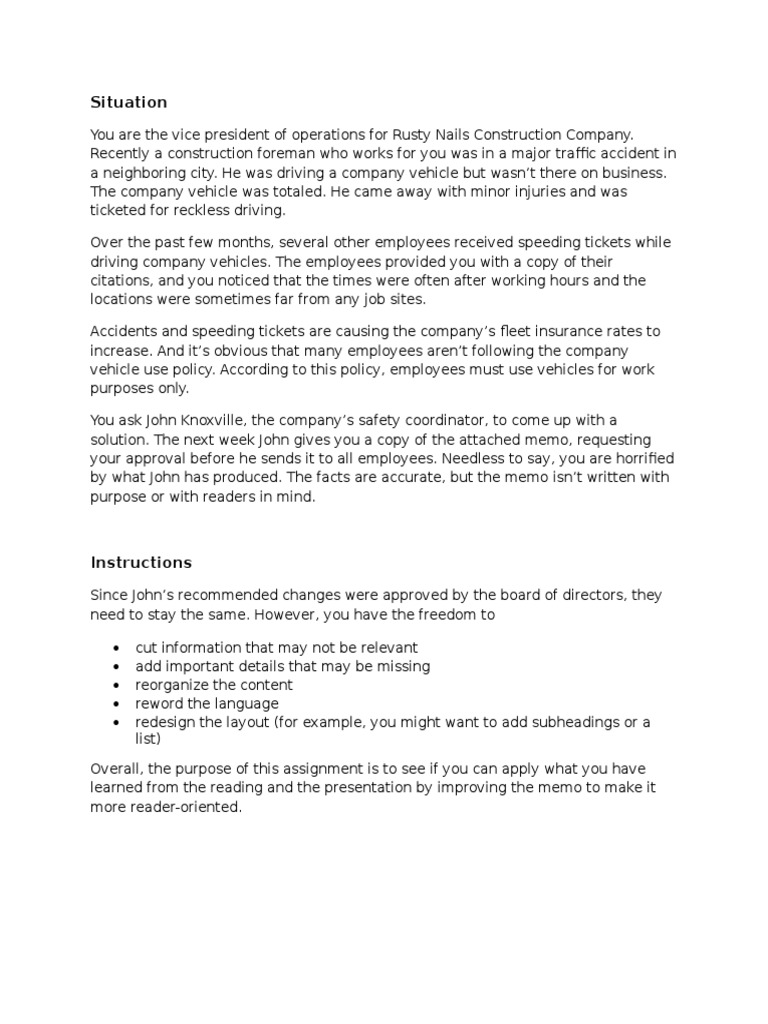 Chapter 4 Sample Document Memo | PDF | Traffic Ticket | Memorandum