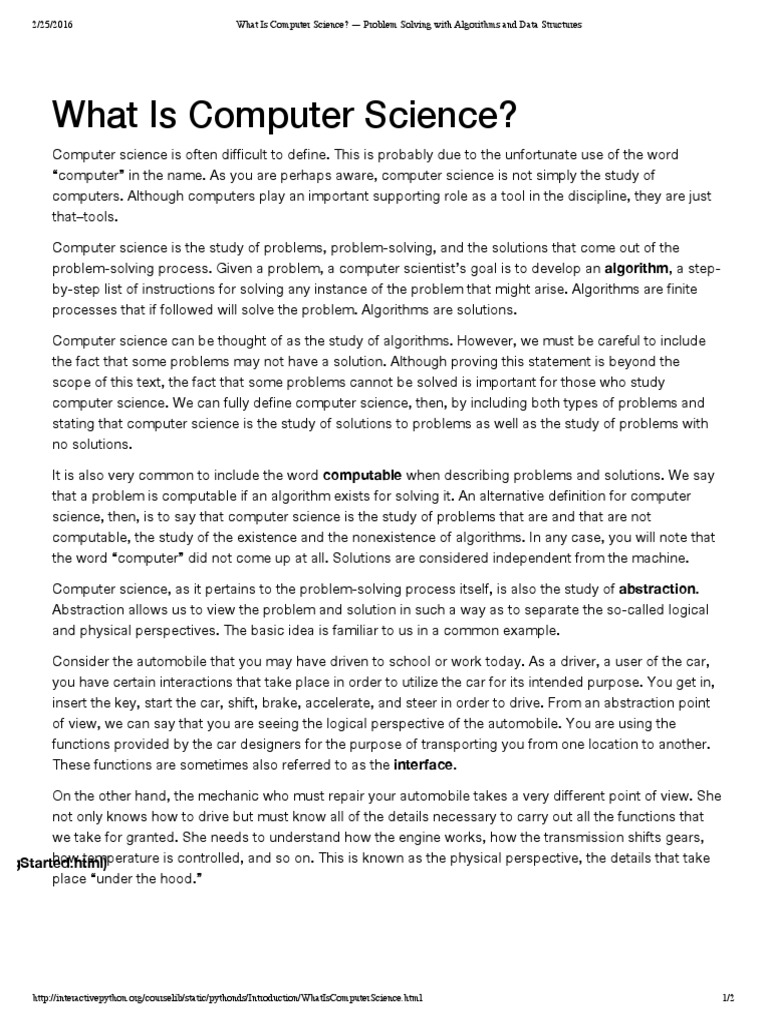 What Is Computer Science | PDF | Computer Science | Interface (Computing)