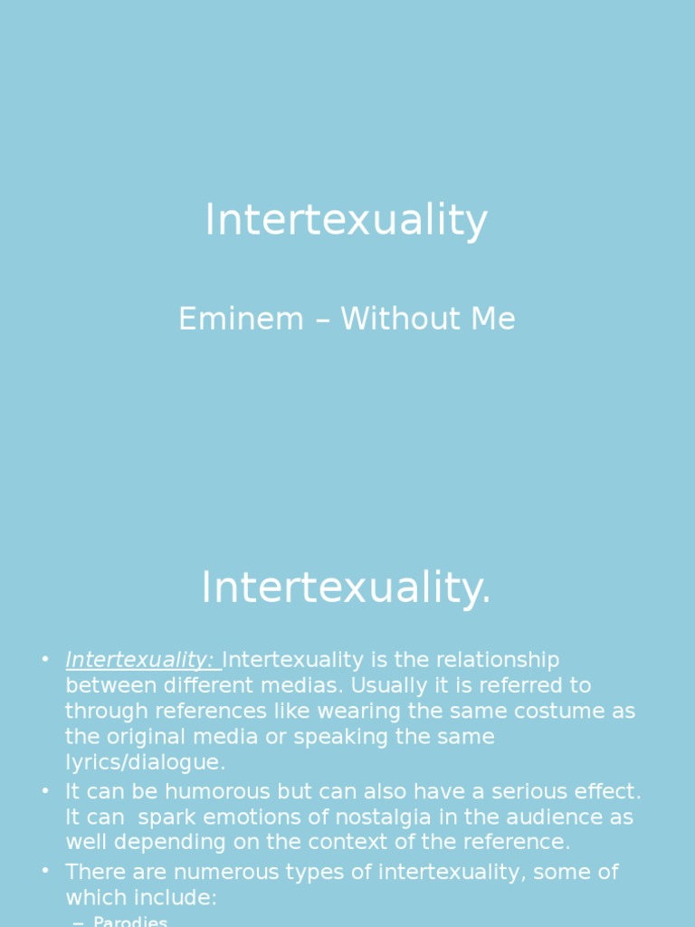 Intertextuality | PDF | Hip Hop | Popular Music