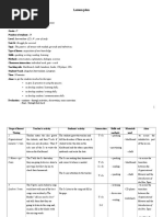 Lesson Plan - Past Continuous Tense | PDF | Lesson Plan | Grammar