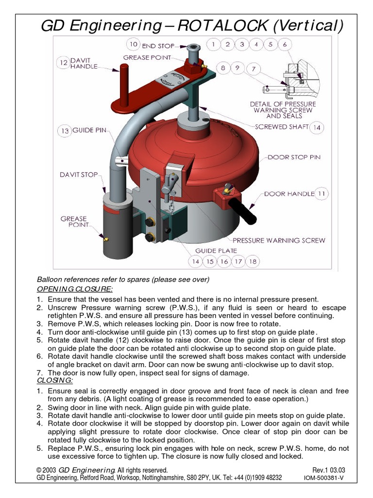 Vertical Rotalock Manual | PDF | Door