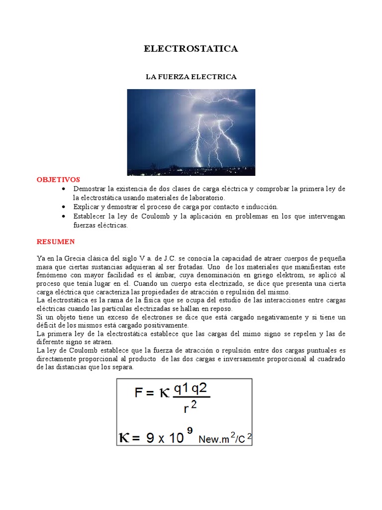 Portafolio Fisica Electrostatica | PDF | Electrostática | Electrón