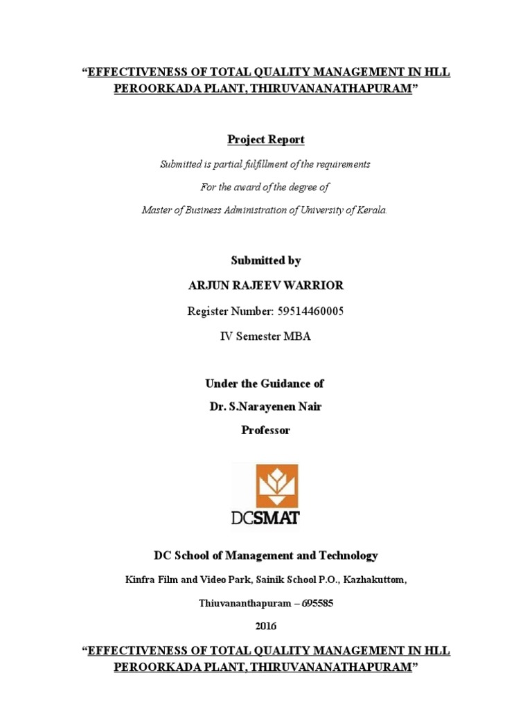 MBA 2nd Year Project Work | Download Free PDF | Health Care | Strategic ...