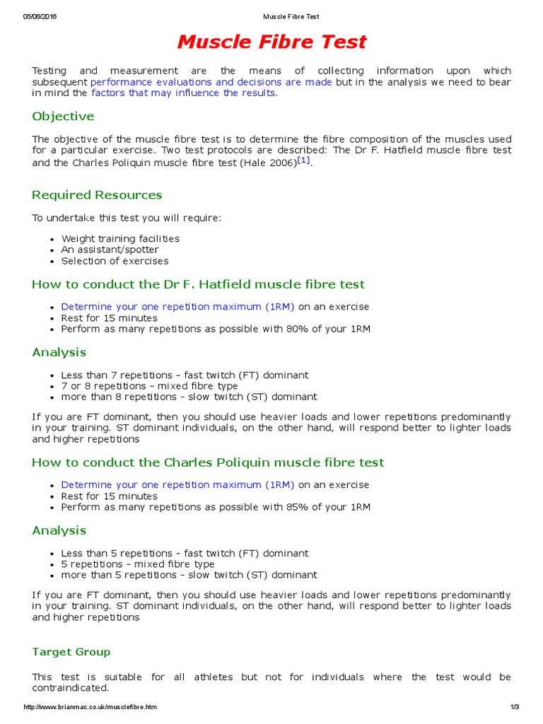 Muscle Fibre Test | PDF | Myocyte | Muscle